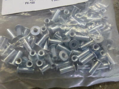 FABORY ZINC PLATED #6-32 STEEL FLANGED RIVET NUTS 0.010" TO 0.075" GRIB ...
