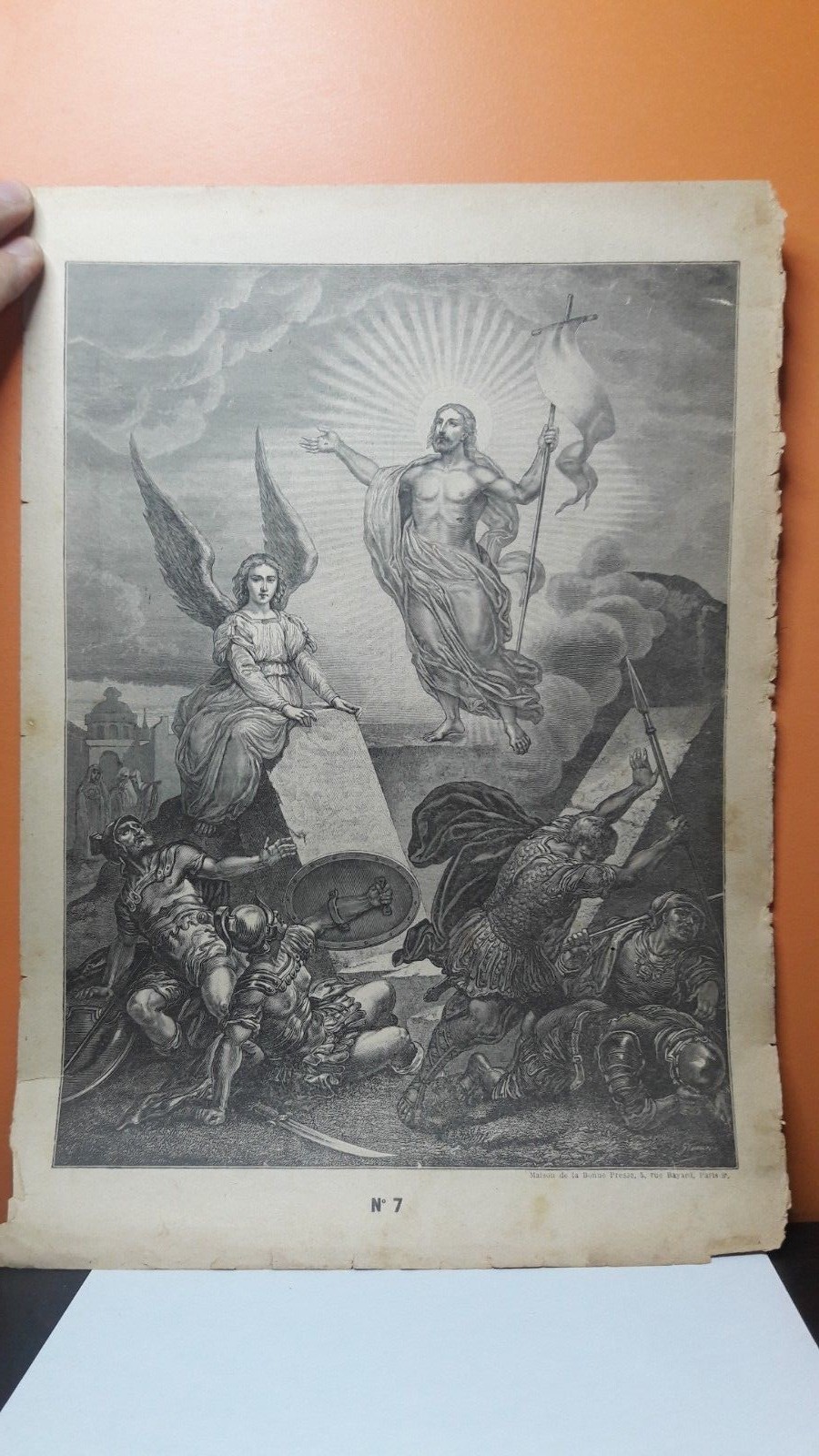 Old religious engraving early 1900 - N 7 Ascension of Jesus | eBay