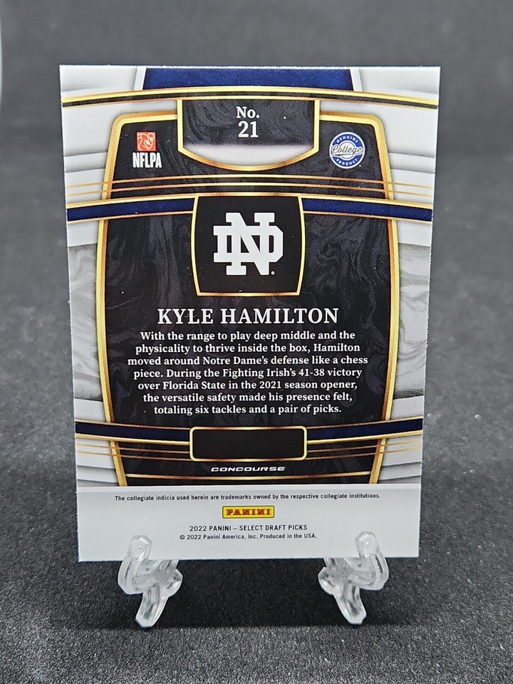 2022 Panini Select Draft Picks BLUE #21 Kyle Hamilton Rookie Card ...