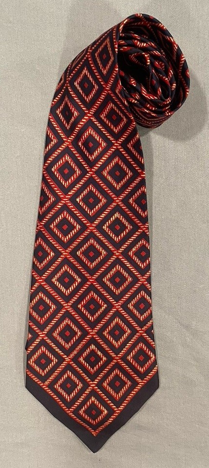 VTG Rogers Peet Co. Men's Necktie 51"x4" Red Check Print 100% Silk ...