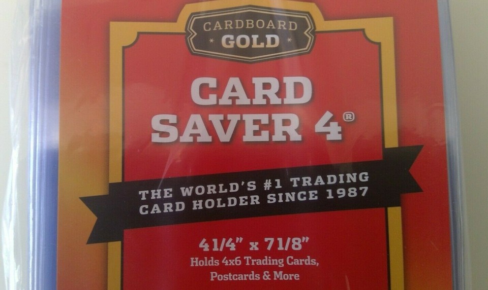 CARD SAVER 4 IV (LARGE 4 1/4" X 7 1/8") Cardboard Gold - PACK OF 8 ...