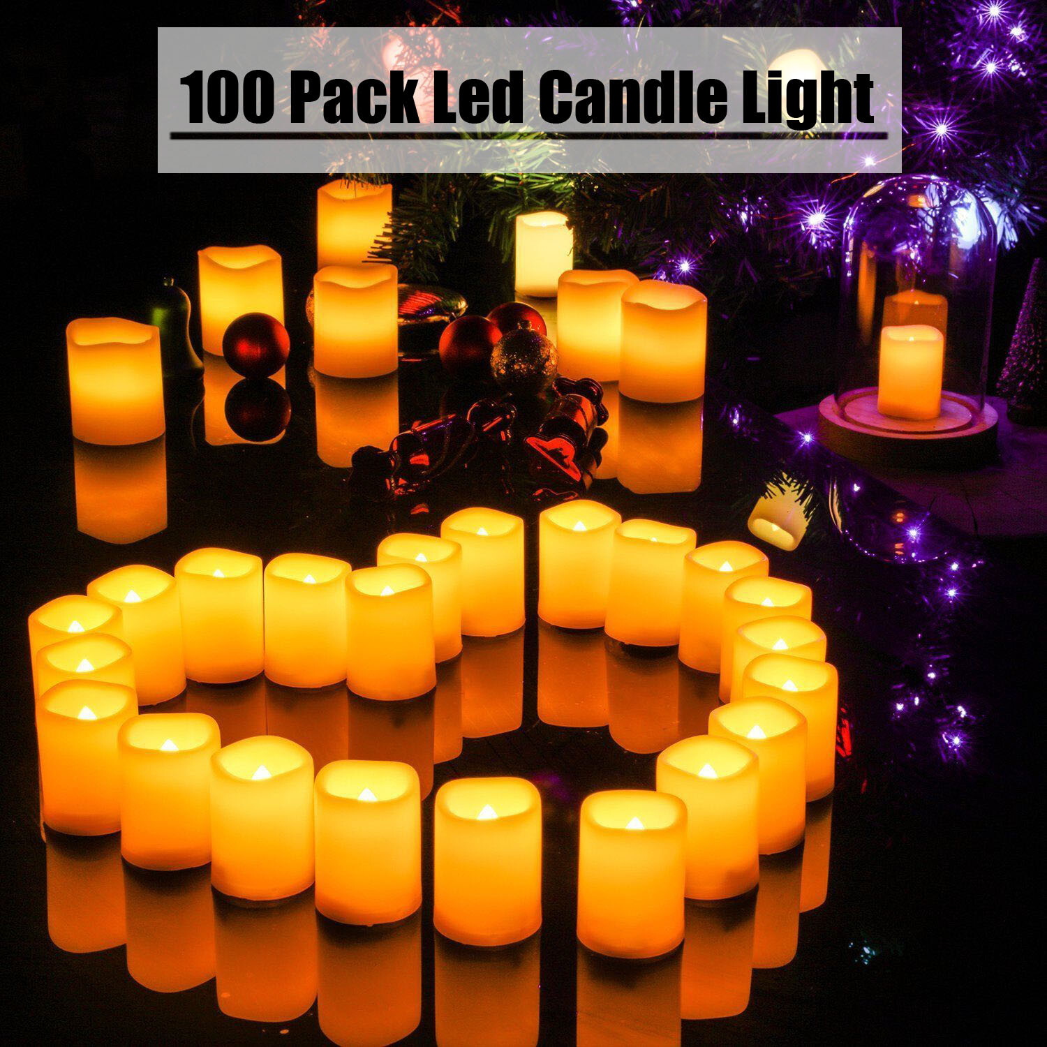 3”x4” Indoor/Outdoor Flameless LED Pillars Candle Light Battery ...