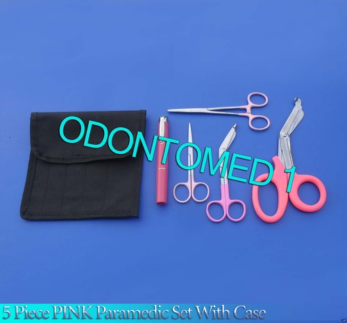 5 Piece Pink Paramedic Set With Case - Diagnostic Emt Nursing Ems ...