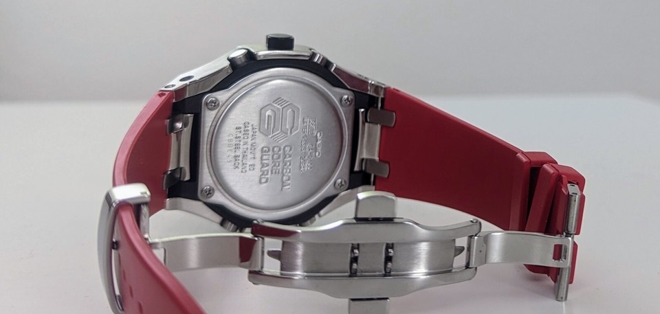 Custom "Casioak" G-Shock GA-2100-4A Wrist Watch with Red Strap and ...
