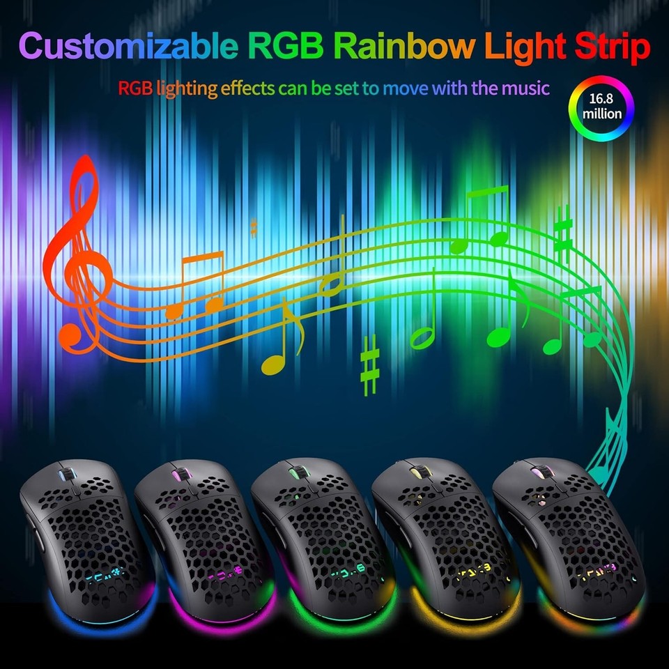 TMKB Falcon M1SE Black Ultralight Honeycomb Wired Gaming Computer Mouse ...