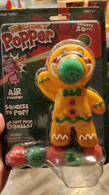 Holiday Popper Toy-Gingerbread Man 6 Soft Foam Balls - Shoots up to 20 ...