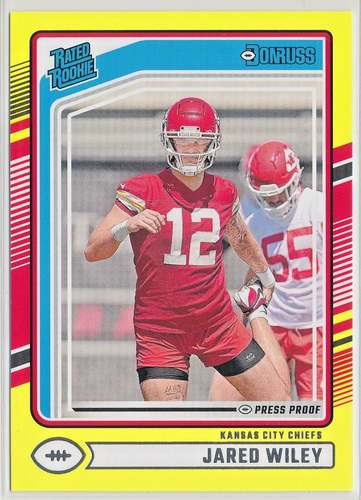 2024 Donruss Football - Jared Wiley - YELLOW - Kansas City Chiefs - RC ...