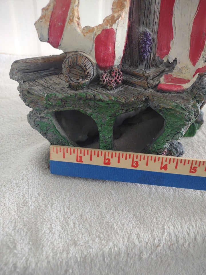 Large Pirate Ship Fish Tank Hide Out Decoration Aquarium Swim Through ...