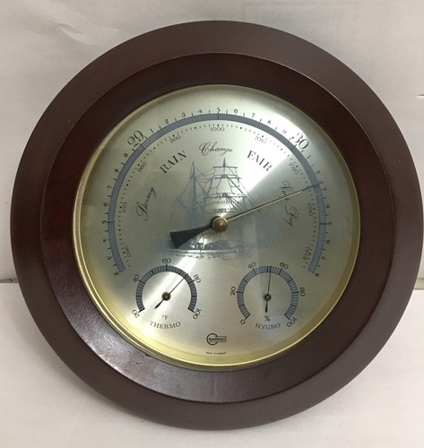 Barigo German Mid Century Modern Weather Station Wood Barometer | eBay