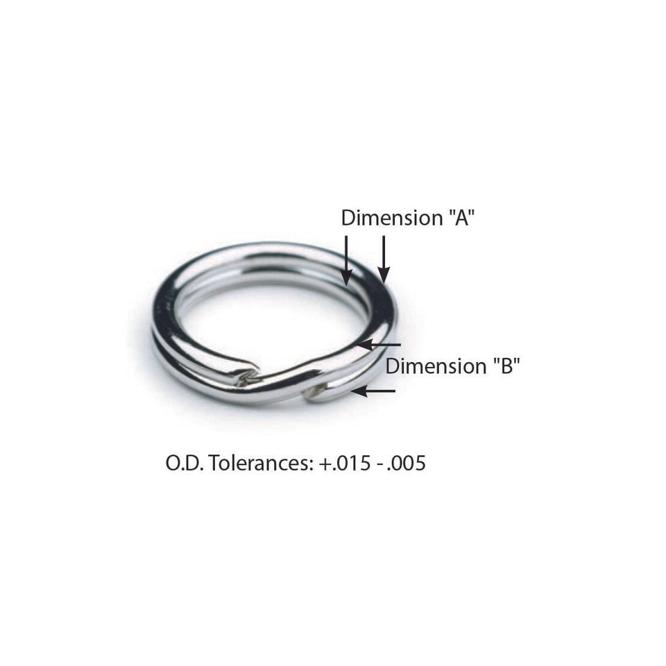 1.5" - 1 1/2" Heavy Duty Split Key Ring, Nickel Plated - USA (10 PACK ...