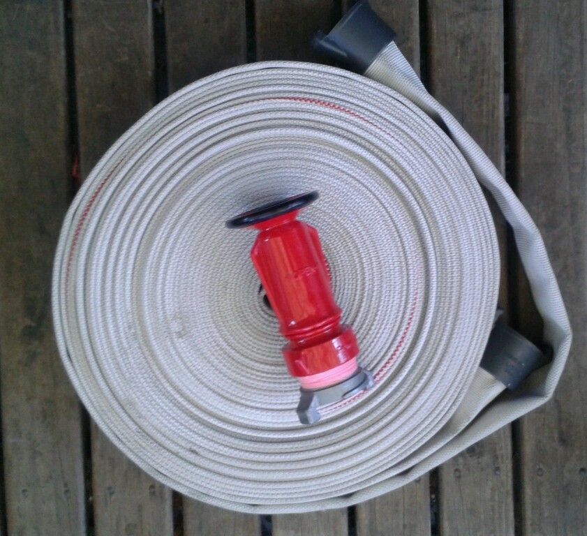 Fire hose kit. 38mm X 30m percolating with fog nozzle and wajax ...