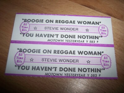 Stevie Wonder Boogie On Reggae Woman / You Haven't Done Jukebox Title ...