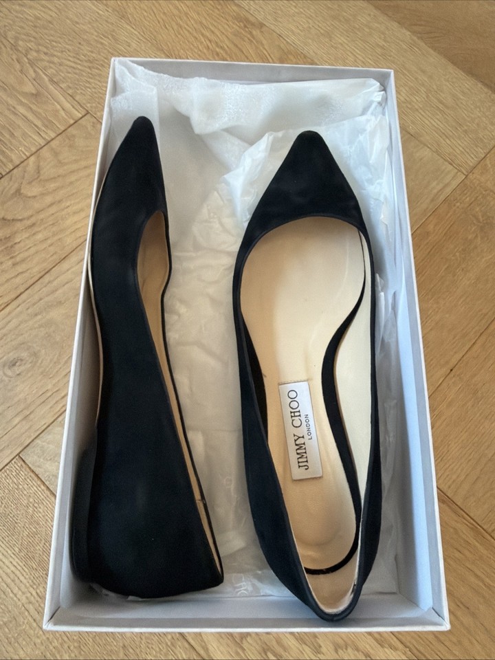 Jimmy Choo Romy Flat Black Suede Size 39 UK | eBay UK