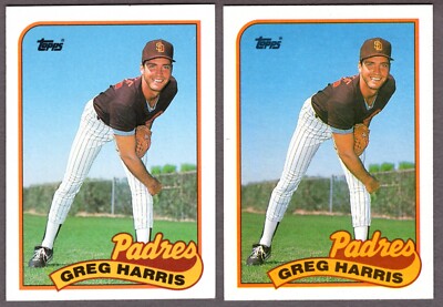 (2) 1989 TOPPS GREG HARRIS ROOKIE CARD #194 LOT **NM-MT** SAN DIEGO ...