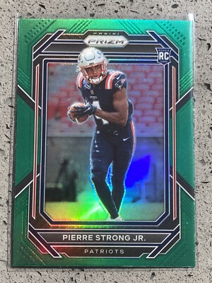 2022 Panini Prizm Pierre Strong Jr Green Prizm RC #325 Patriots Rookie ...