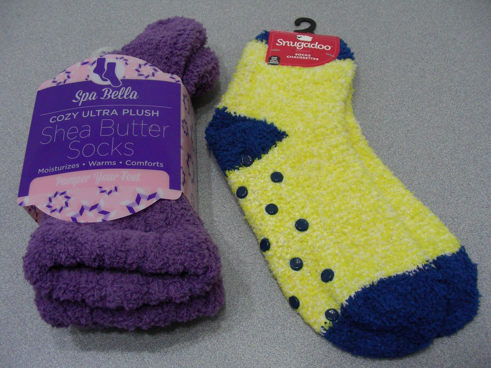 2 PAIRS - 1 Spa Bella 1 Snugadoo - Plush One Size Slipper Socks! | eBay