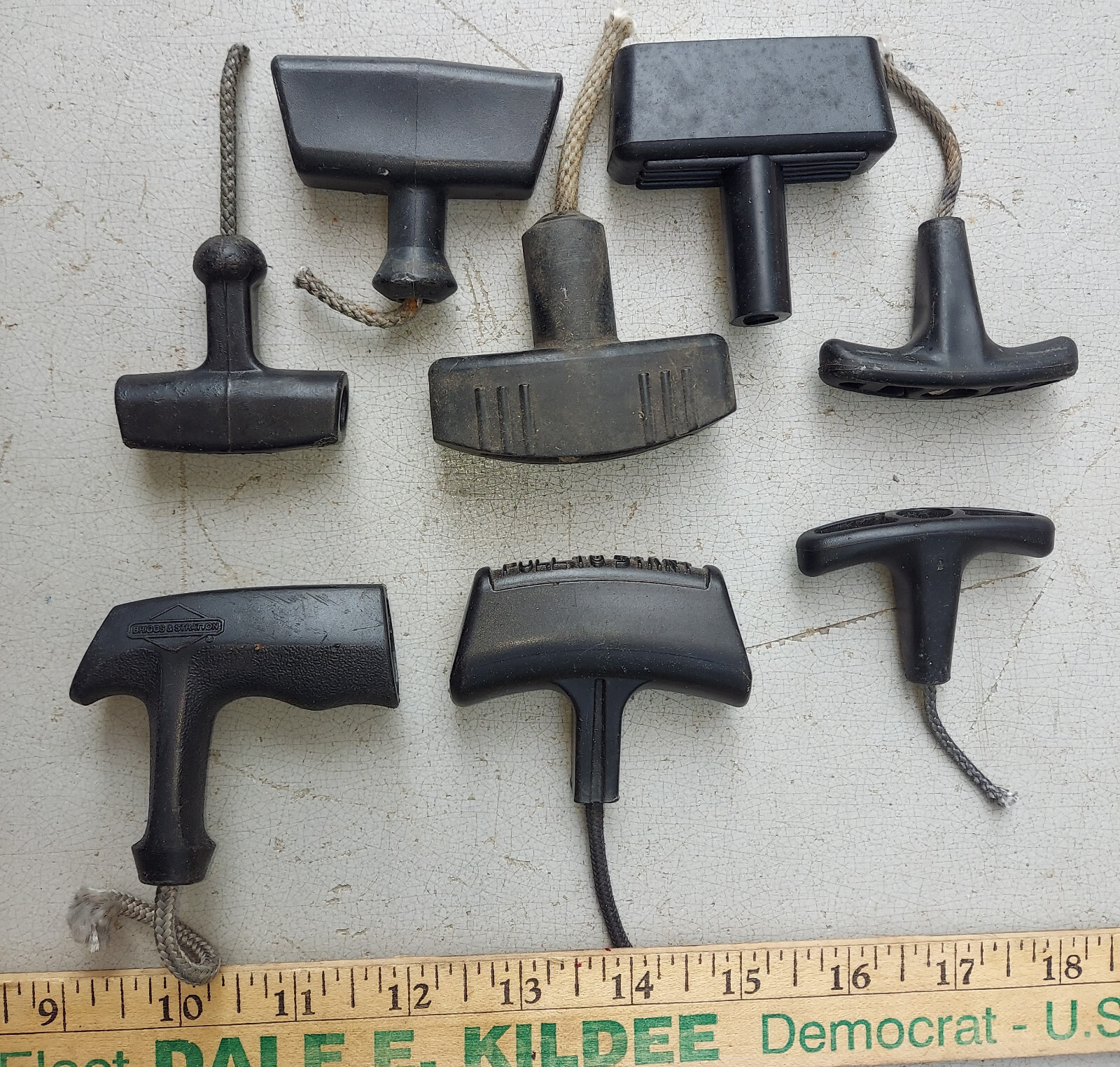 23II94 ASSORTED PULL START GRIPS FROM MOWERS AND TRIMMERS, 8 PCS, GOOD ...