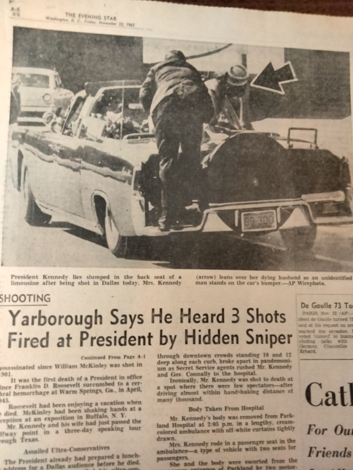 Newspapers- EXTRA! SNIPER KILLS KENNEDY JOHNSON PRESIDENT, 1st NEWS D.C ...