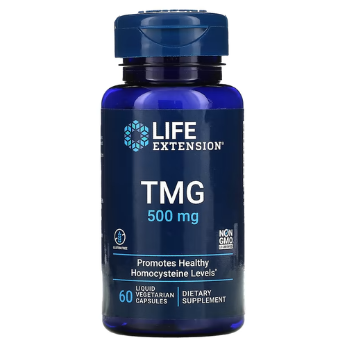 2 x Life Extension, TMG, 500 mg, 60 Liquid Veg Capsules(120 Caps/2 ...