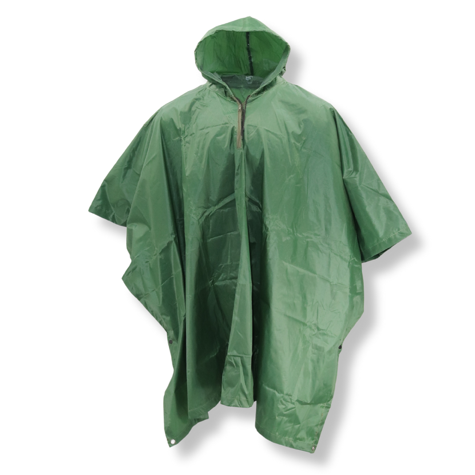 Waterproof Polyester Rain Poncho W/ Pouch Compact, Portable, Quarter ...