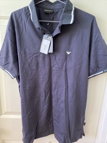 Emporio Armani Polo Shirt Cotton Man Blue 09F7 Style 7V1F741JPGZ Size ...