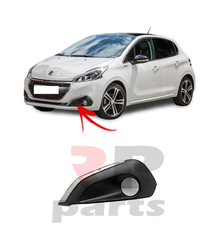 FOR PEUGEOT 208 15-19 FRONT BUMPER FOGLIGHT GRILLE WITH CHROME TRIM ...
