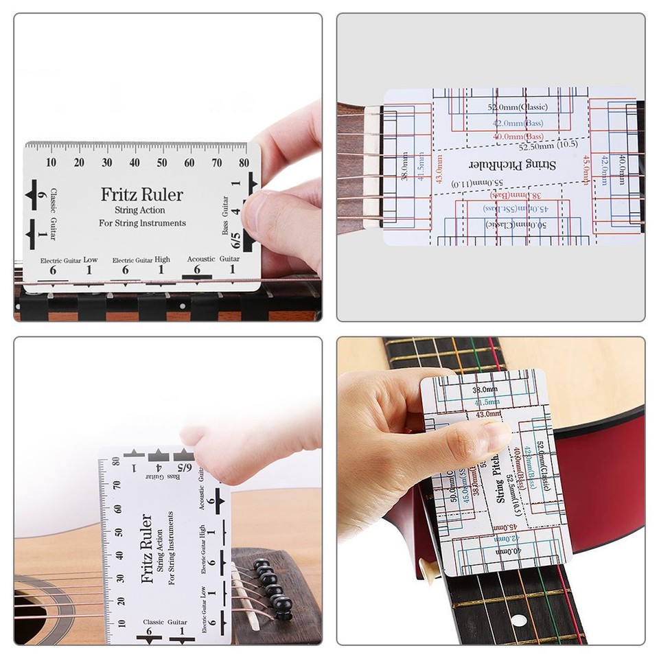 2 Pcs String Height Gauge for Guitar Setup Tools Action Scale Ruler ...