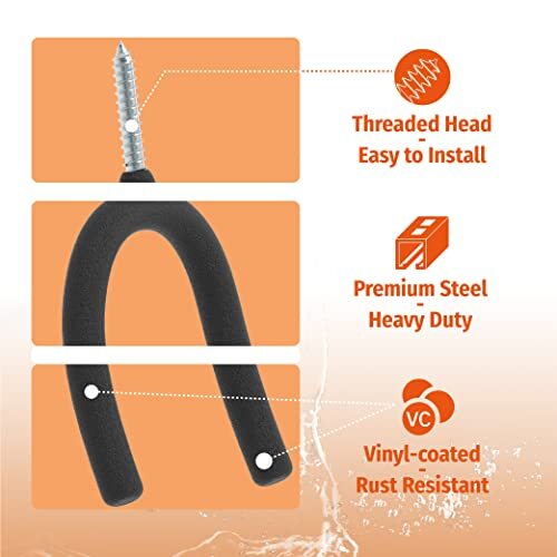 16 Pack Screw in U Utility Hooks Wall Mount Garage Storage Organizer ...
