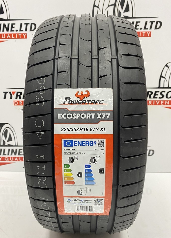 2 X 225 35 18 POWERTRAC 87Y XL 225/35ZR18 NEW C & B LABELS M+S TYRES ...