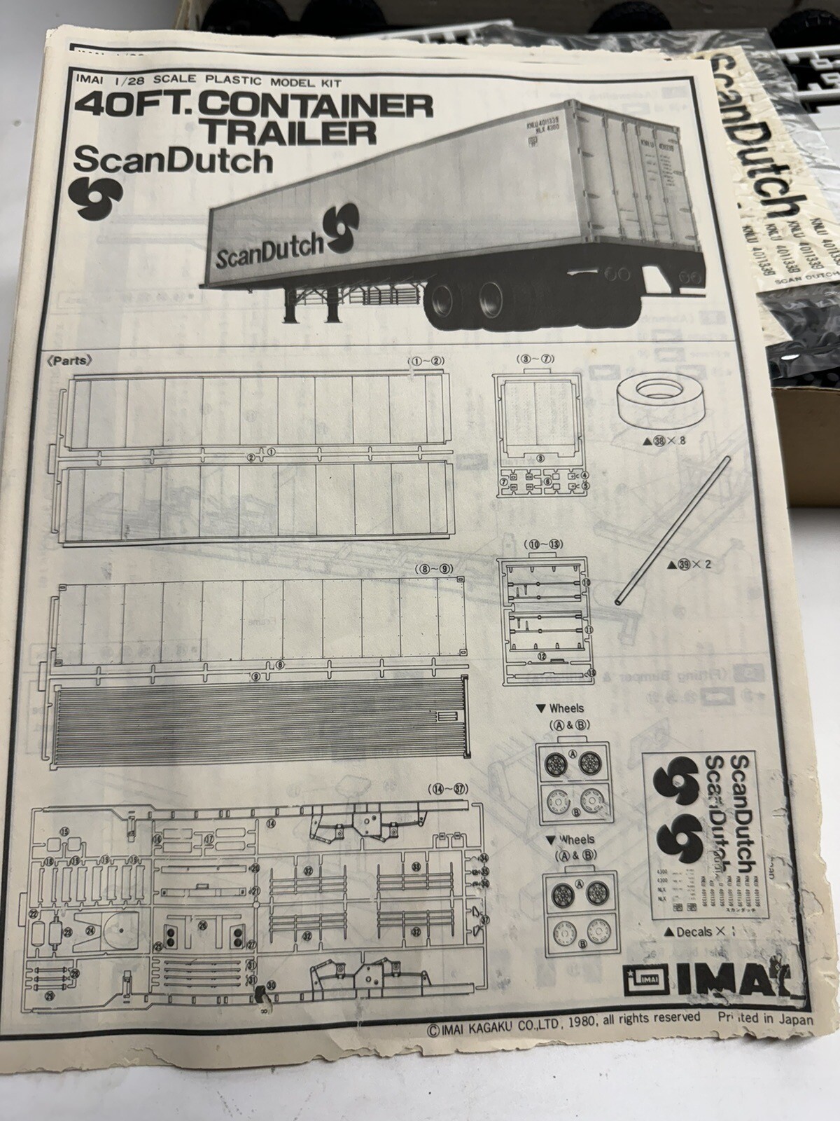 Vintage NEW OPEN BOX IMAI 1/28 Scale Model Kit Tractor Trailer ...