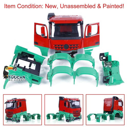 1/14 Painted Plastic Body Shell Cabin Set for 6x6 RC Tractor Truck 6X4 ...