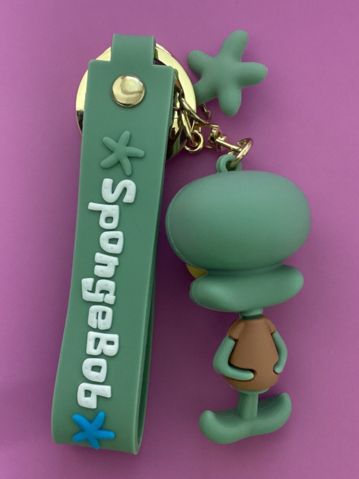 3D Rubber Keychain With SpongeBob Figure Keychain Key Ring | eBay