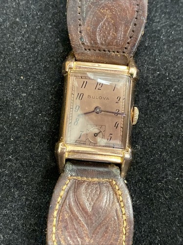 VINTAGE 1930 MENS SWISS 10BC BULOVA 17'J ROSE GOLD FILL BEZEL MANUAL ...