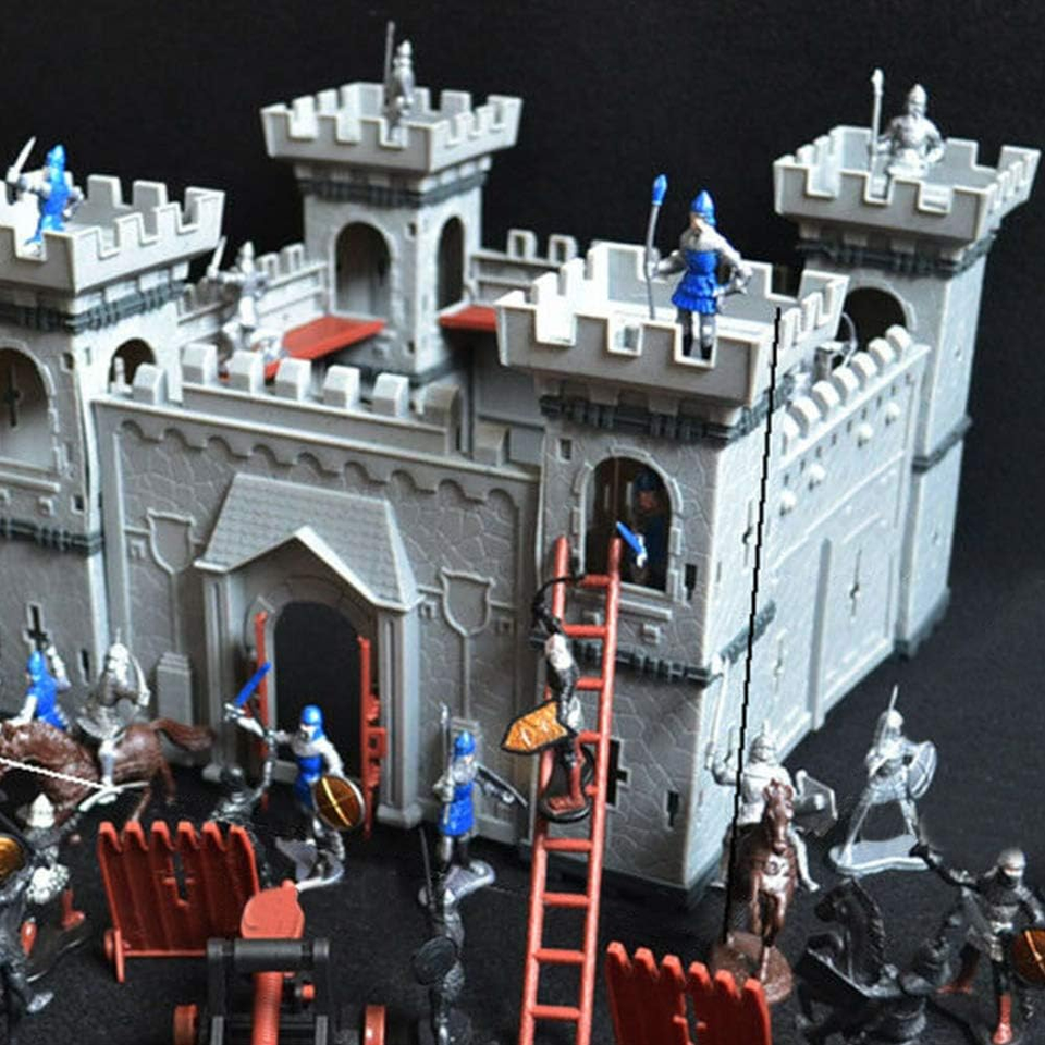 Medieval Castle Toy -Knights Soldiers Model Kit, DIY Assembled Castle ...