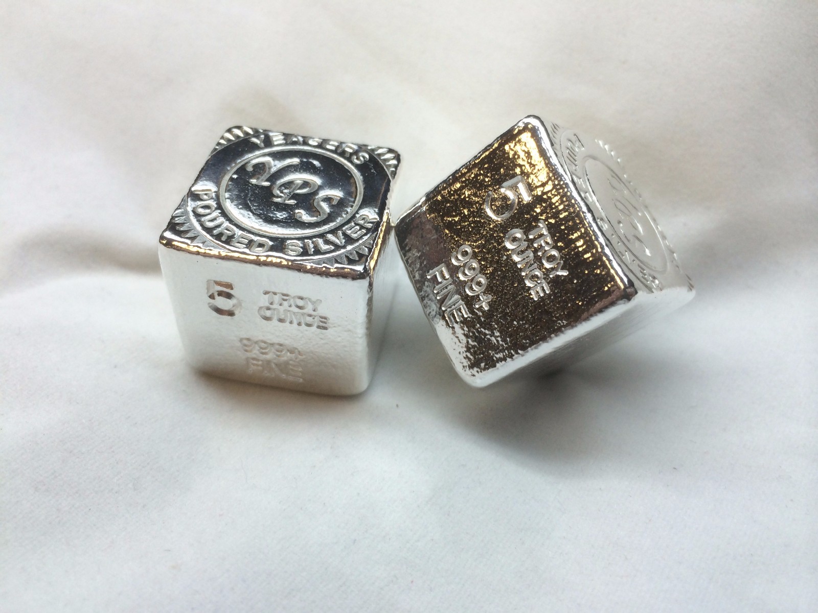 5 oz Hand Poured 999 Silver Bullion Bar "Cube" by Yeager's Poured ...