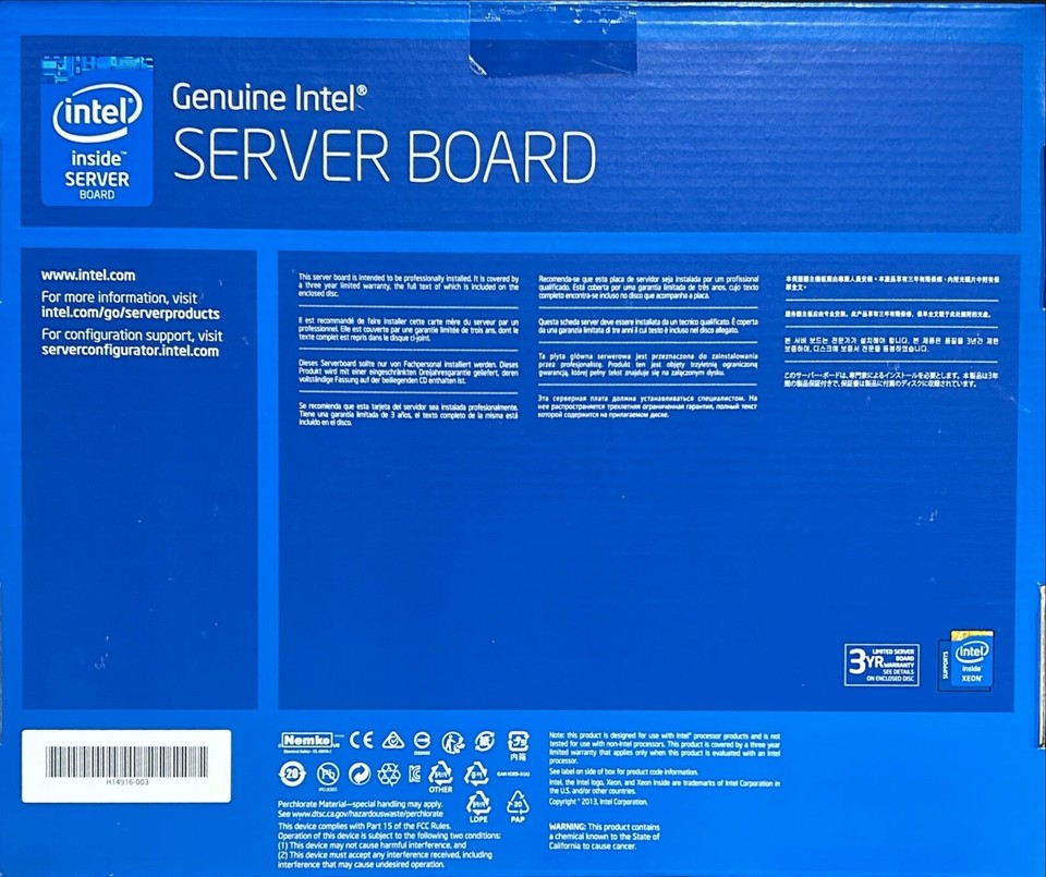 Intel DBS1200SPLR S1200SPLR Server Board S1200SP Family LGA 1151 NEW ...