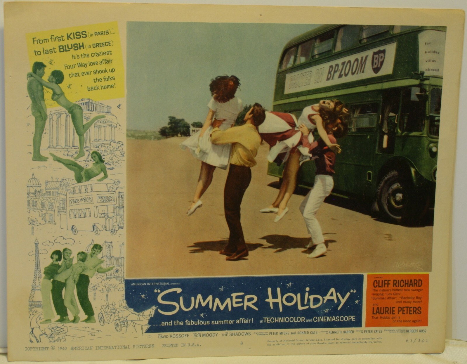 1963 Summer Holiday 11 x 14" Original Movie Lobby Card Poster Cliff ...