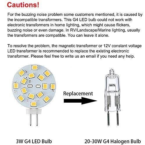 12v G4 Led Bulb 3w Bipin Led Disc Light 2030 Watt Equivalent Cool White ...
