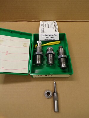 LEE PRECISION 218 BEE RELOADING DIE SET W/ CASE TRIMMER & HOLDER #90753 ...