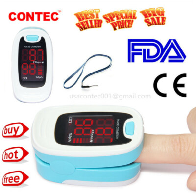 USA FDA Finger Pulse Oximeter Blood Oxygen Sensor O2 SpO2 Monitor Heart ...