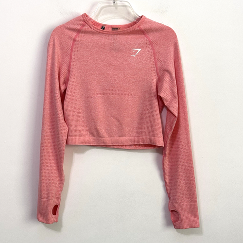 Gymshark Vital Seamless 2.0 Long Sleeve Crop Top Large Pink Yoga ...