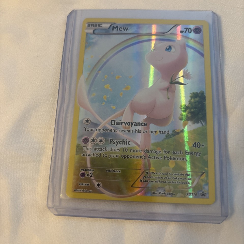 Mythical Mew XY110 FULL ART Black Star Promo HOLO Rare Pokemon Card LP ...
