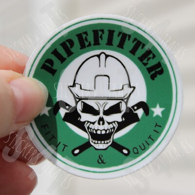 2020 Pipefitter Hard Hat Sticker Funny Fit And Quit Skull | eBay