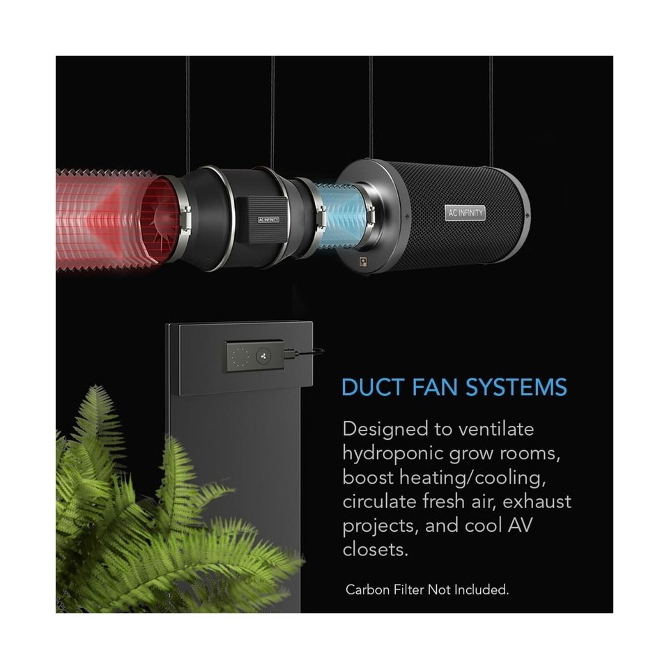 AC Infinity CLOUDLINE PRO S6, Quiet 6” Inline Duct Fan with Speed ...