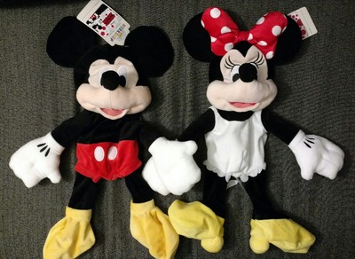 2 Lot MICKEY & MINNIE MOUSE Build a Bear Plush Doll Set World Land Park ...