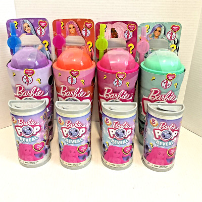 Barbie & Chelsea Pop Reveal Bubble Boba Tea Series Complete Set 8 Dolls ...