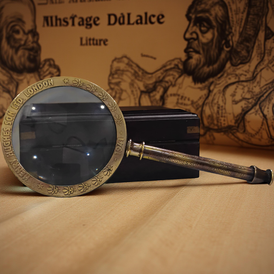 Antique Heavy Brass Magnifying Glass Solid Vintage Magnifier & A Unique ...