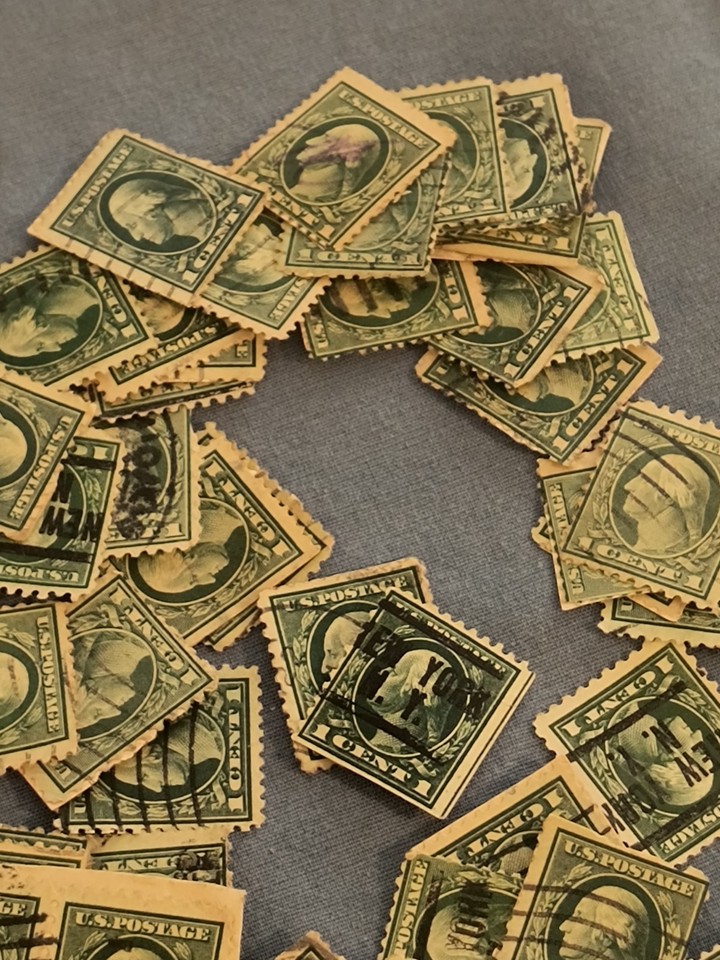Lot of vintage United States postage stamps green 1 cent | eBay