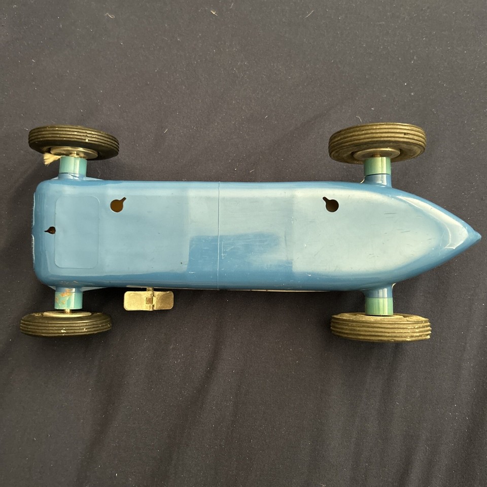 Vintage 9" Early Plastic Rite Spot (?) Wind Up Race Car Racer (need ...