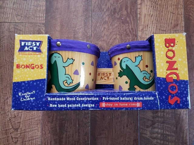 First Act Wood Bongo Drums Percussion Instrument Bongos for sale online ...